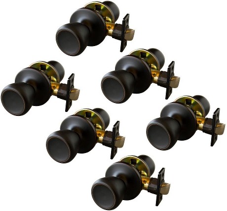 Terrace Oil Rubbed Bronze Interior Hall/Closet Passage Door Knob (6-Pack)